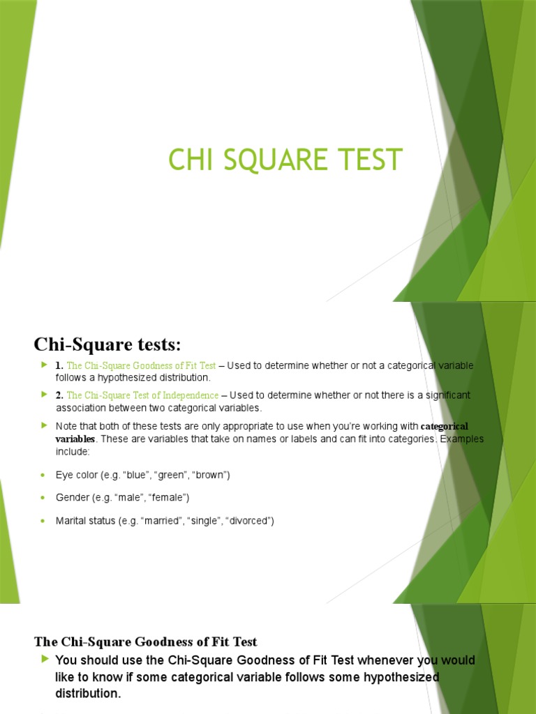 Chi Square | PDF | Goodness Of Fit | Chi Squared Test