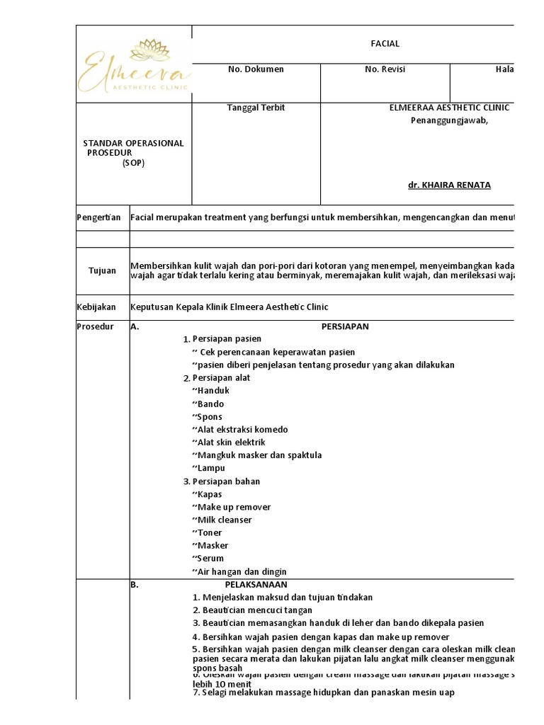 Sop Facial | PDF