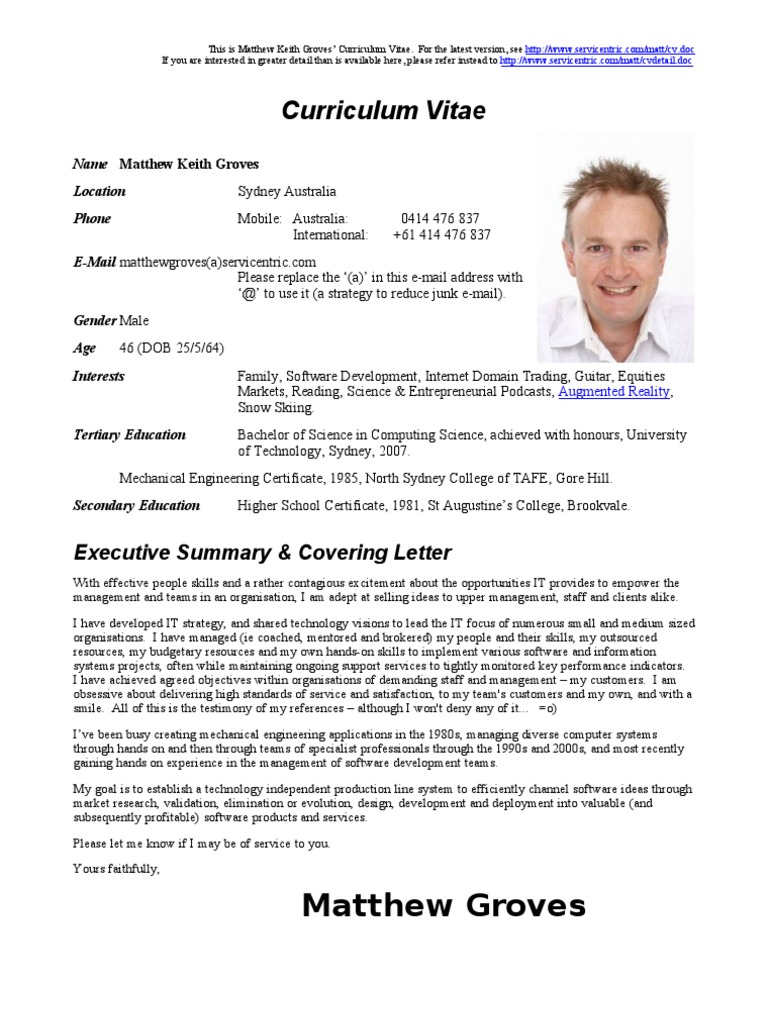 Matthew Groves' Professional CV | PDF | Computers