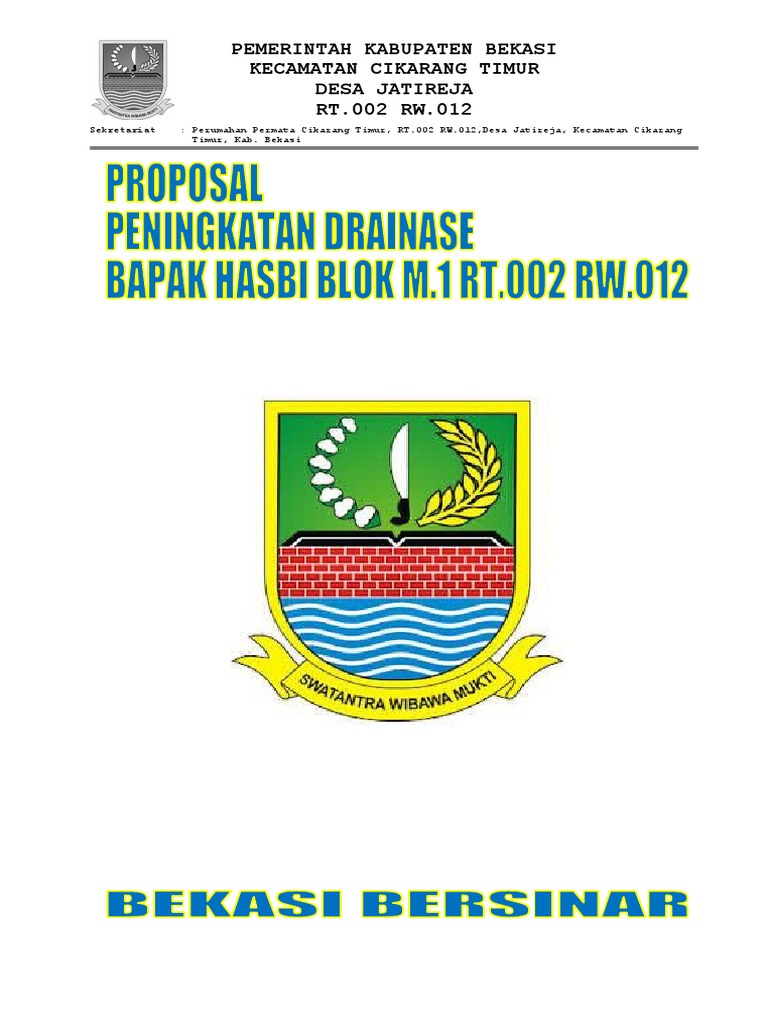 Peningkatan Drainase Blok M. 1 BP Hasbi RT.002 RW.012 | PDF
