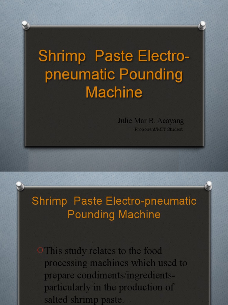 Electro-Pneumatic Shrimp Paste Machine | PDF | Actuator | Machines