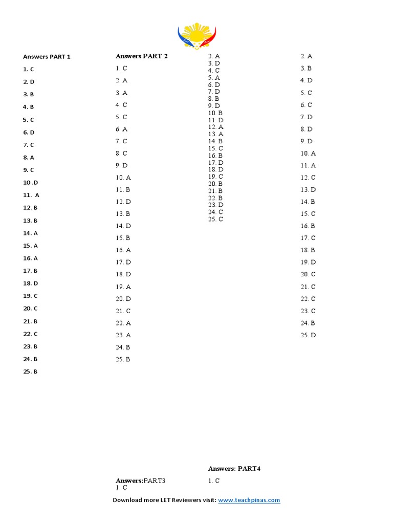 Assessment Reviewer Answer Key | PDF
