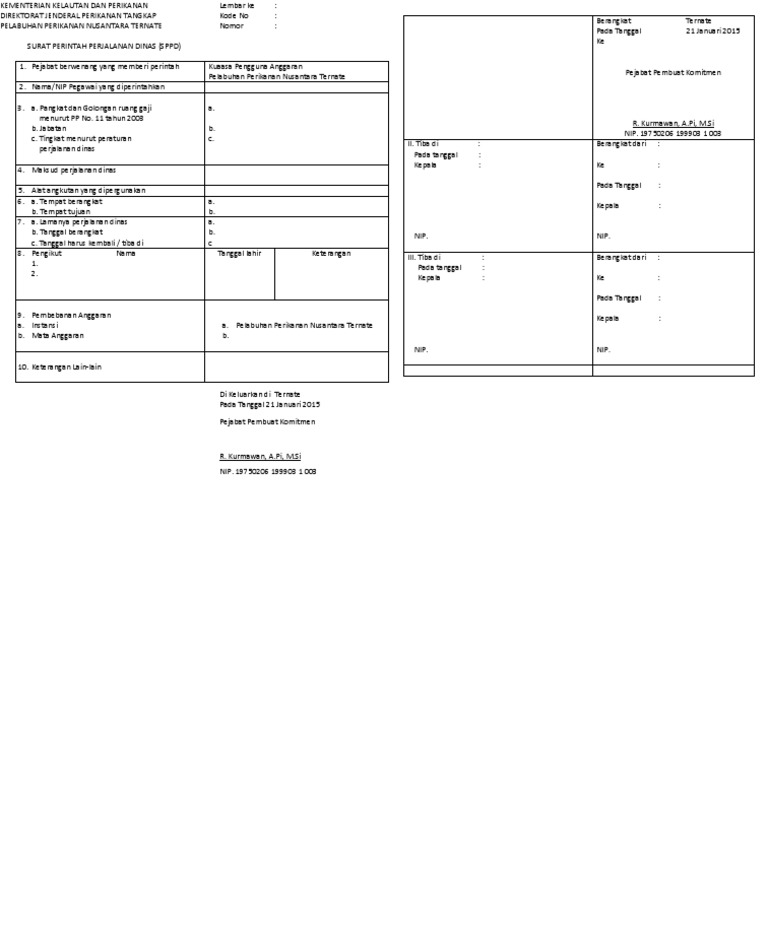 Format SPPD Terbaru | PDF