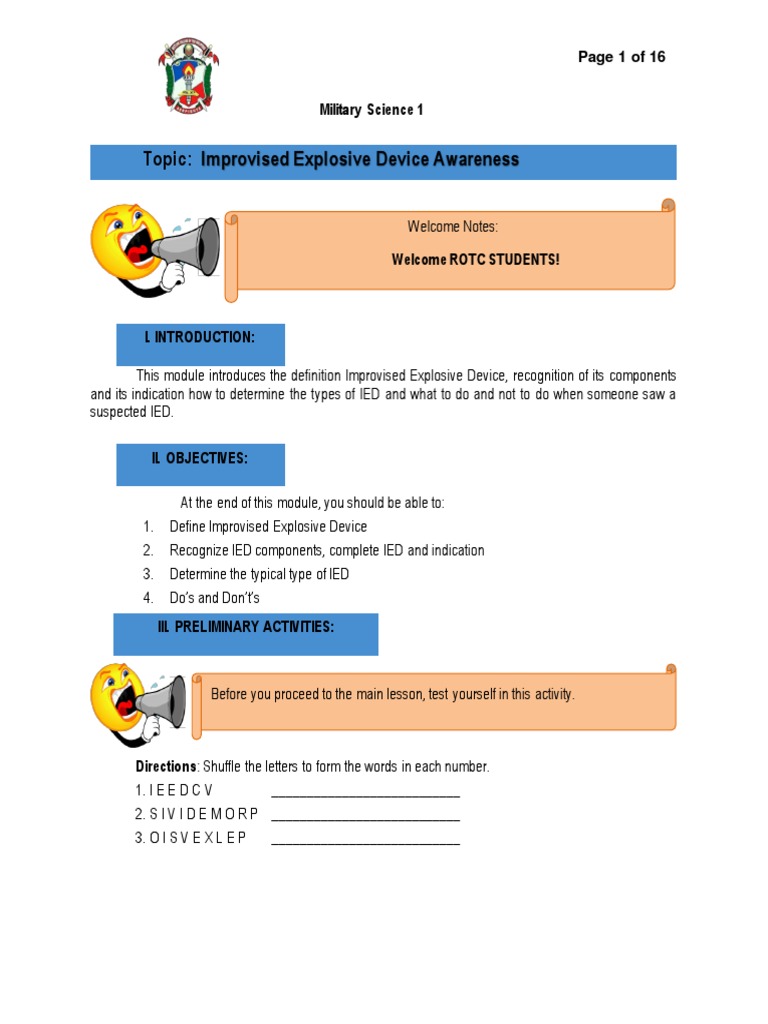 IED Awareness | PDF | Improvised Explosive Device | Military Technology