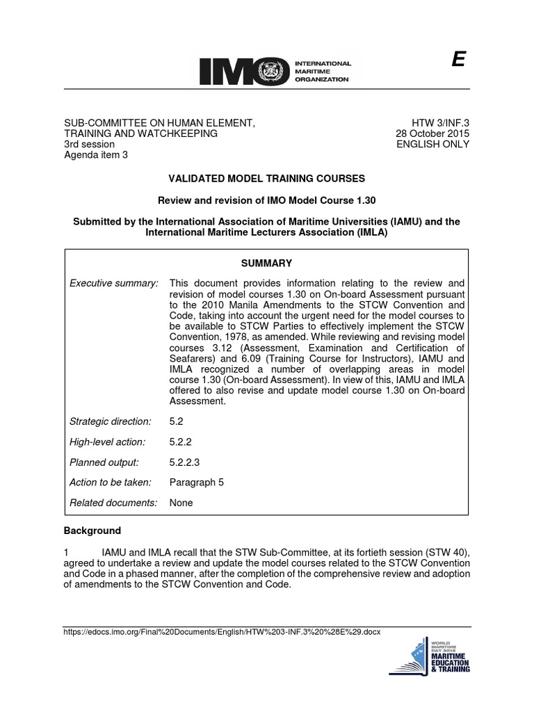 Revision of IMO Model Course 1.30 | PDF | Science & Mathematics ...