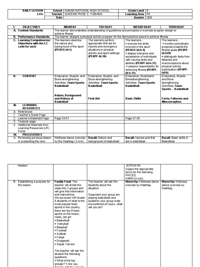 DLP Mapeh | PDF | Learning | Teachers