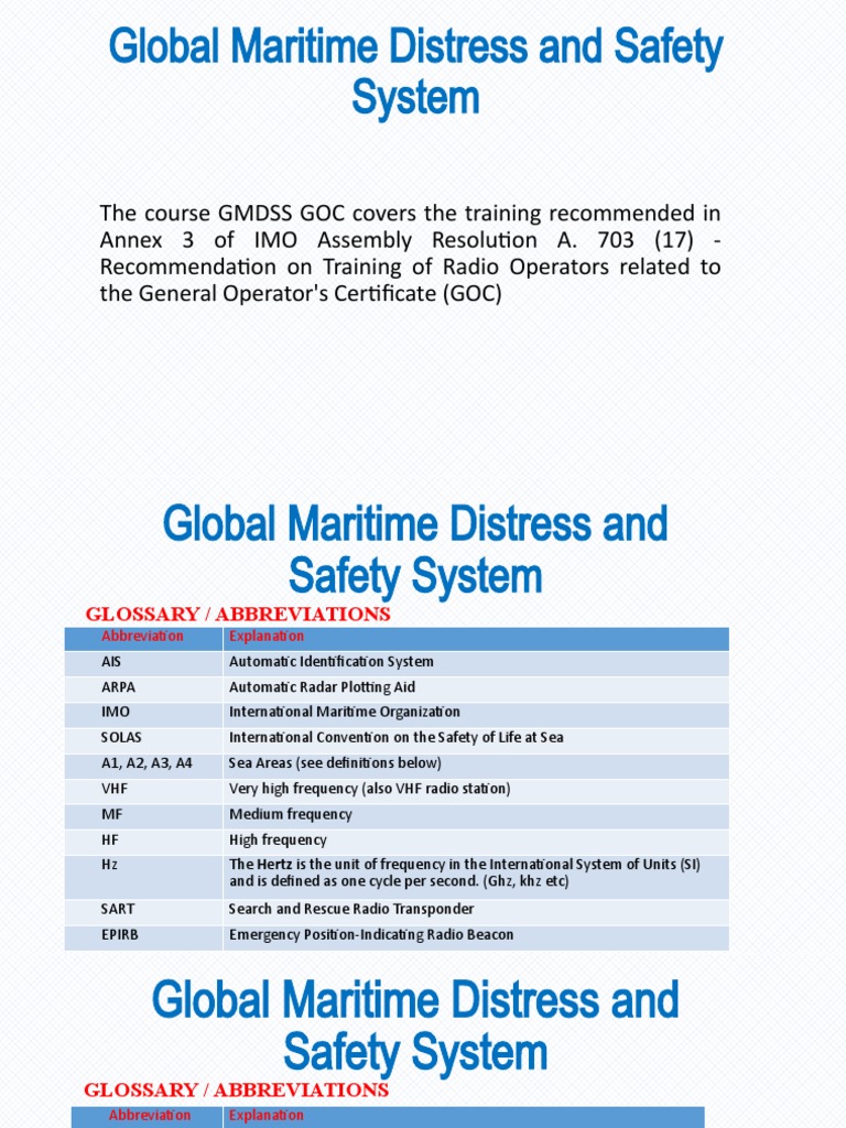 Global Maritime Distress and Safety System | PDF | High Frequency ...