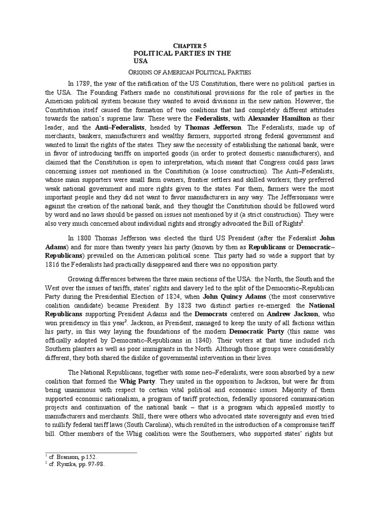 Chapter 5 Political Parties | PDF | Whig Party (United States ...