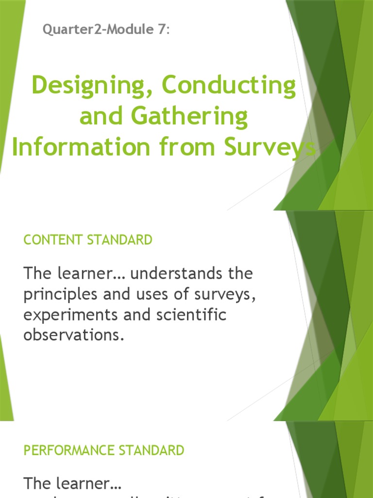 Designing Conducting and Gathering Information From Surveys | PDF | Survey Methodology ...