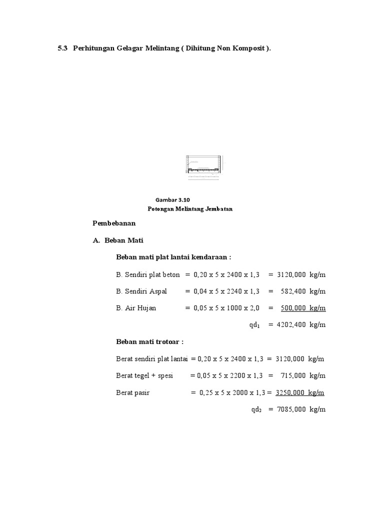 Perhitungan Gelagar Melintang | PDF