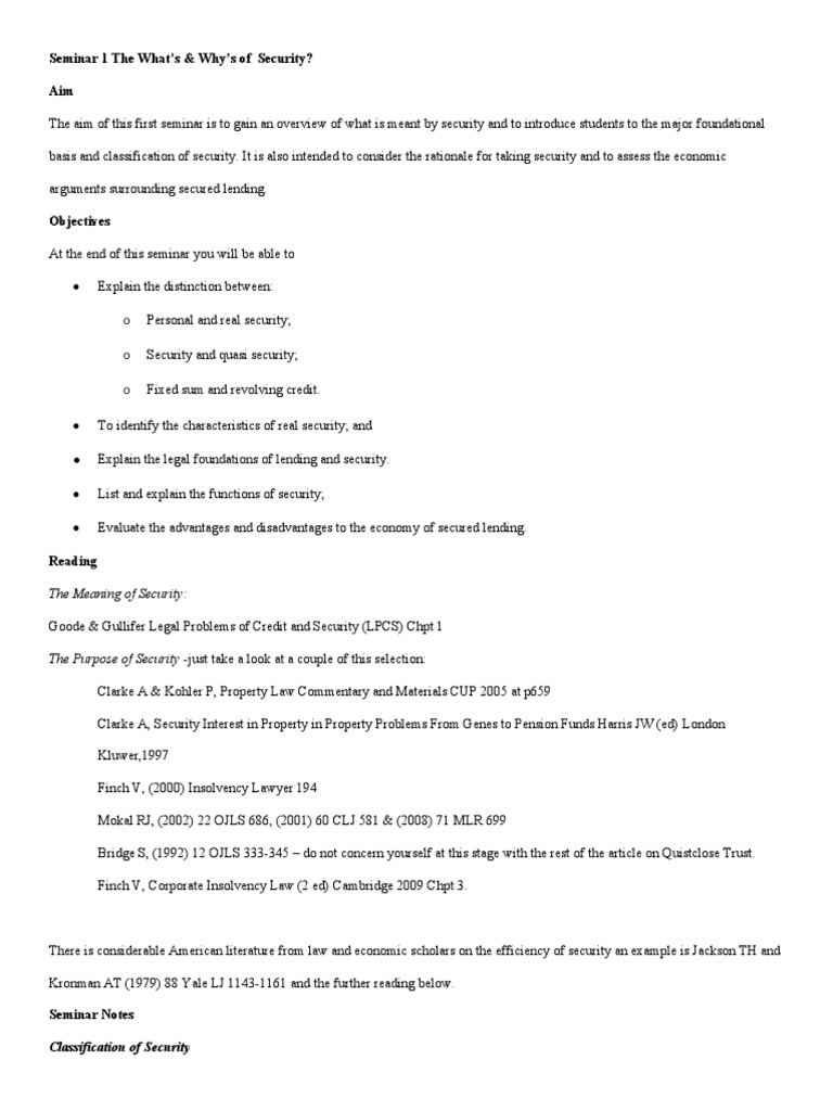 Seminar 1 Whats and Whys of Security | PDF