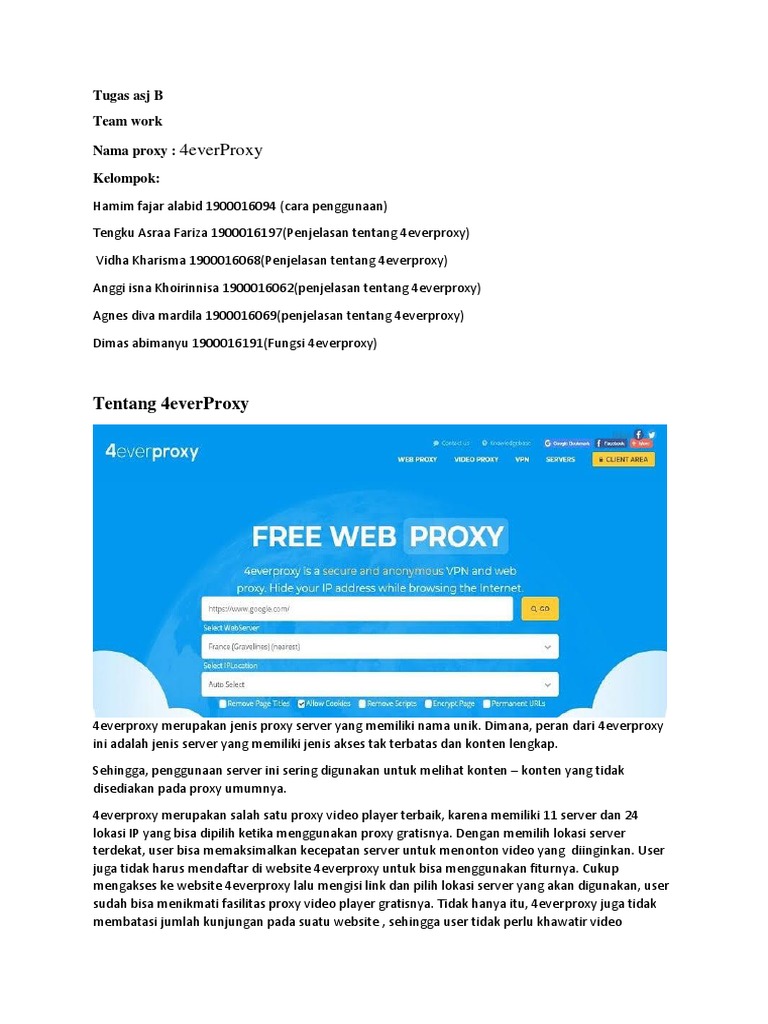 Tugas Asj B Team Work Proxy | PDF