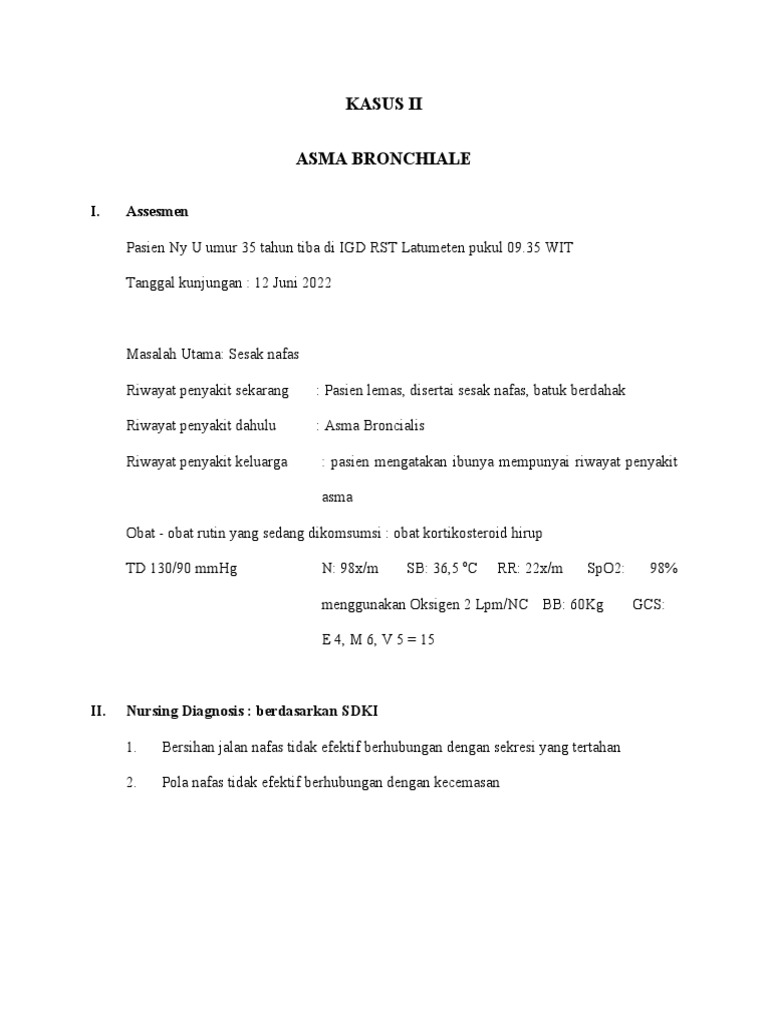 Tugas Asma Bronchiale | PDF | Kesehatan Holistik | Sains & Matematika