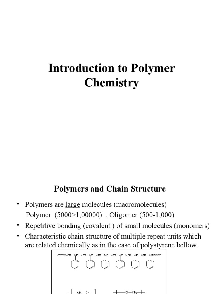 Introduction To Polymer Chemistry. | PDF | Polymers | Cross Link
