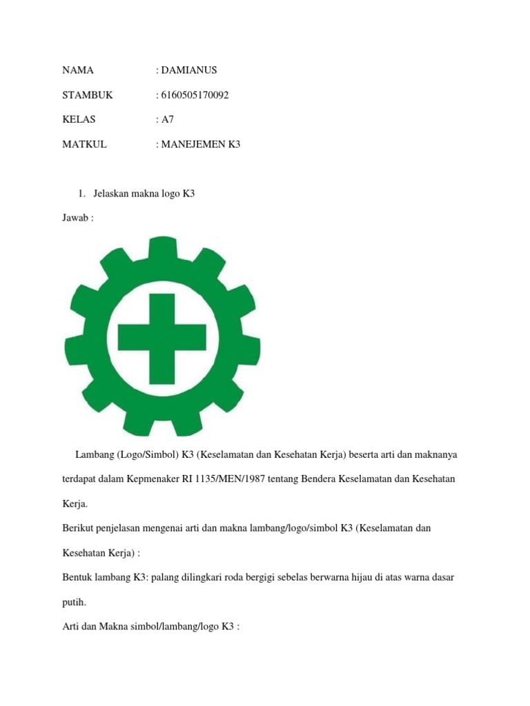 Tugas Final K3 Damianus Kls A7 | PDF
