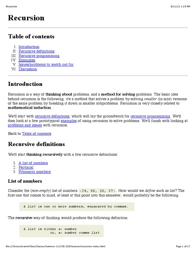 Lecture 10 - Recursion | PDF | Recursion | String (Computer Science) Lecture 10 - Recursion | PDF | Recursion | String (Computer Science)
