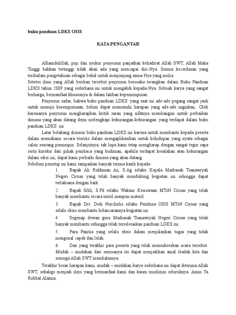 Buku Panduan Ldks Osis Pdf