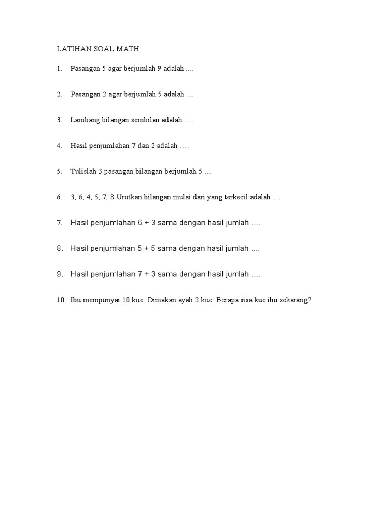 Latihan Soal Math | PDF