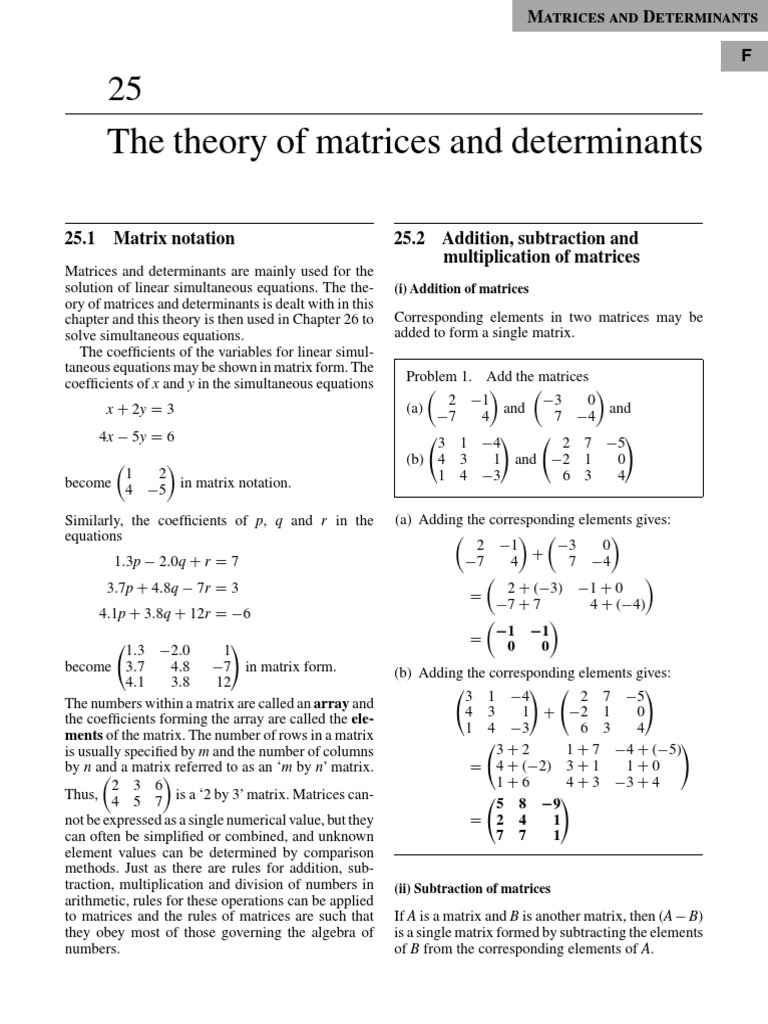 Basic Mathematics For Beginners | Download Free PDF | Matrix (Mathematics) | Determinant