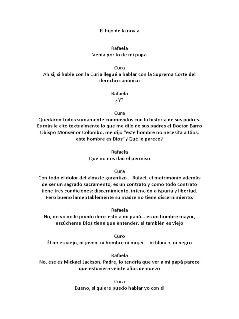 Escena El Hijo de La Novia | PDF