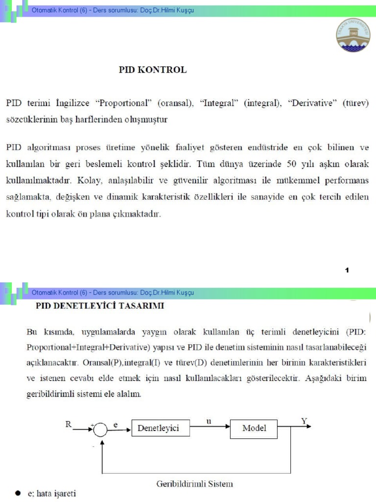 Otomatik Kontrol 6 Ayar | PDF