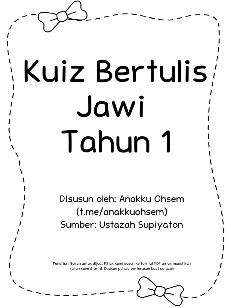 (Jawi) Kuiz Tahun 1 | PDF