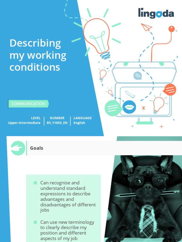 (English) (Skills) (Describing My Working Conditions) (Lingoda) | PDF | Teachers | Pension
