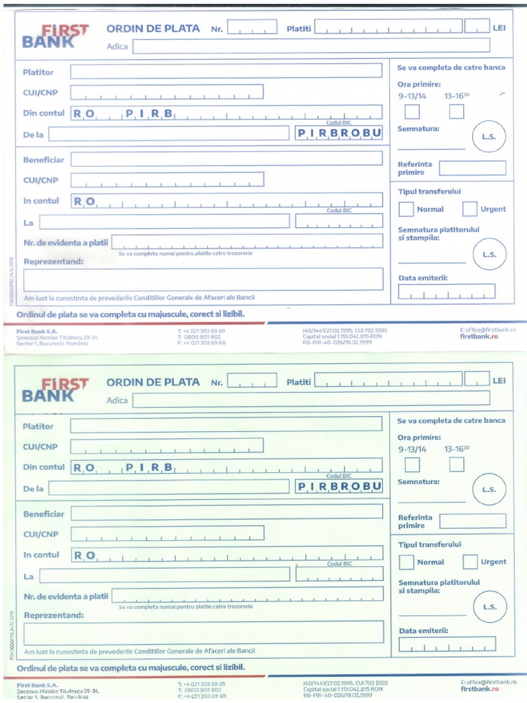 Ordin de Plata Cu Cod de Bare | PDF