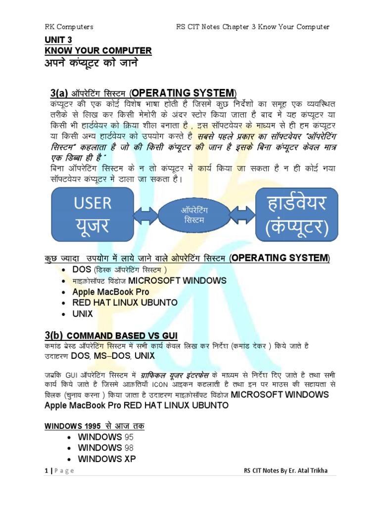 Unit 3 Know Your Computer | PDF | Microsoft Windows | Tablet Computer