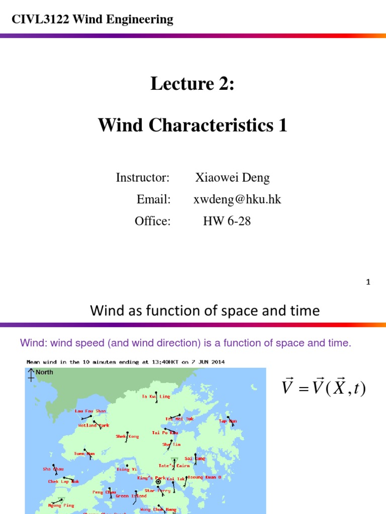 Lecture 2 Wind Characteristics1 1 PDF | PDF | Wound | Wind Speed