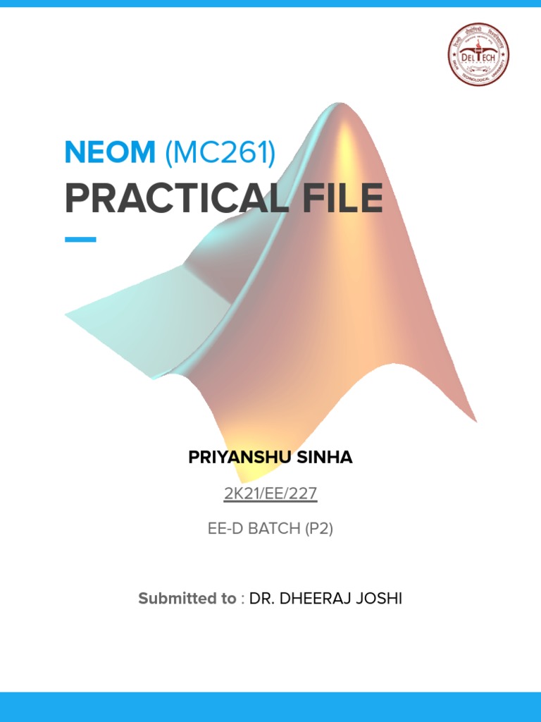 MATLAB Practical File (Codes) by Priyanshu Sinha | PDF | Maxima And Minima | Computational Science