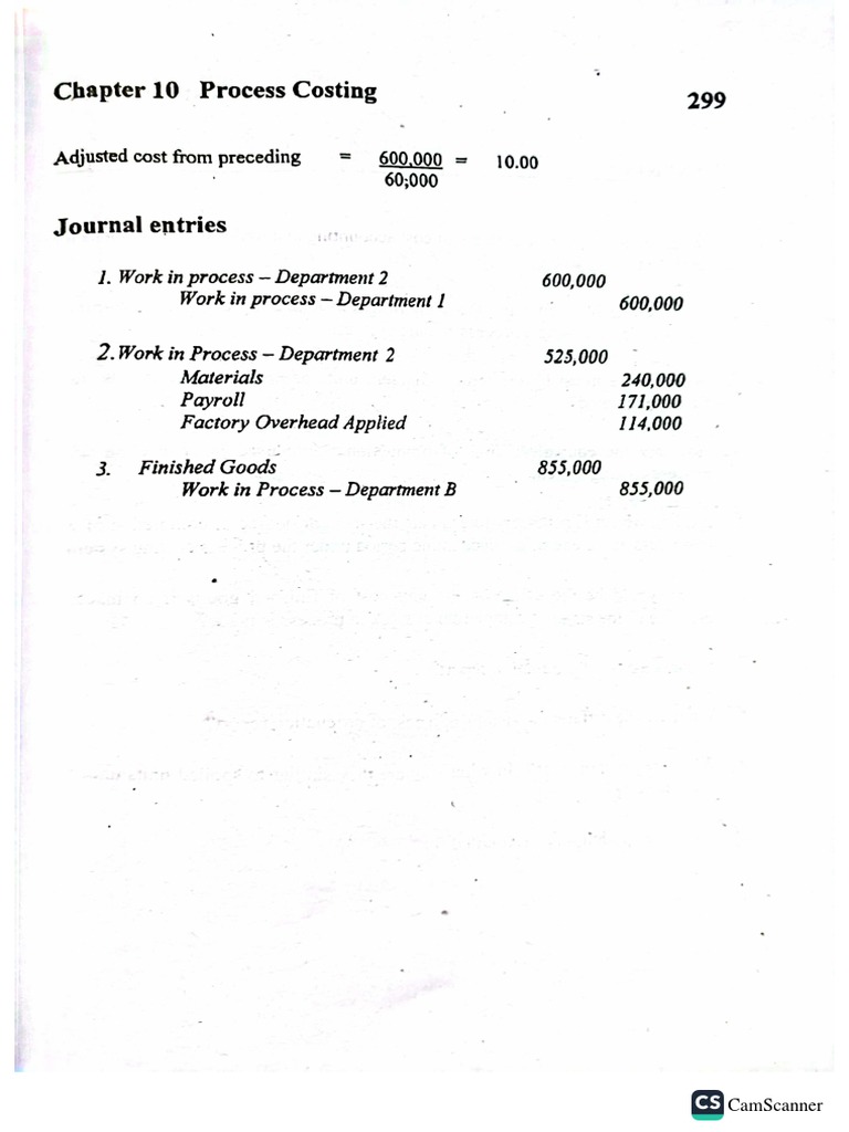 Afar 1 Process Costing | PDF