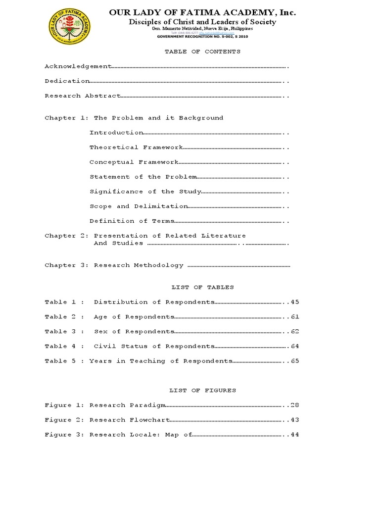 Table of Contents Research | PDF