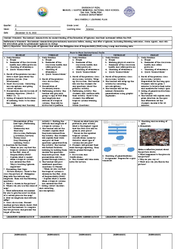 Weekly Learning Plan Template | PDF