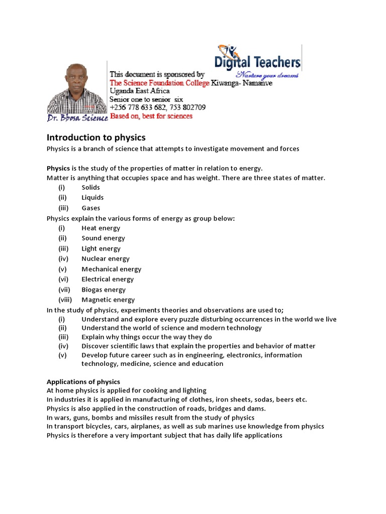 Intro to Physics Basics | PDF | Force | Euclidean Vector