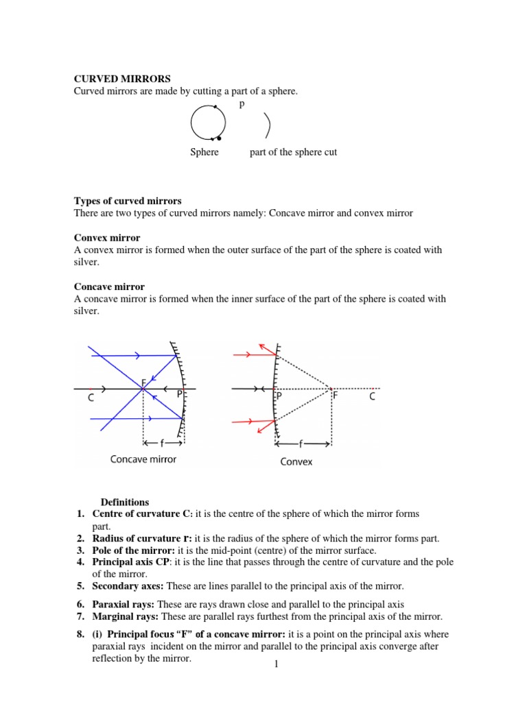 Curved Mirrors o Level | PDF | Mirror | Electromagnetic Radiation