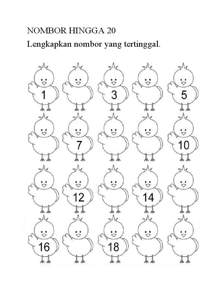 Lengkapkan Nombor Hingga 20 | PDF