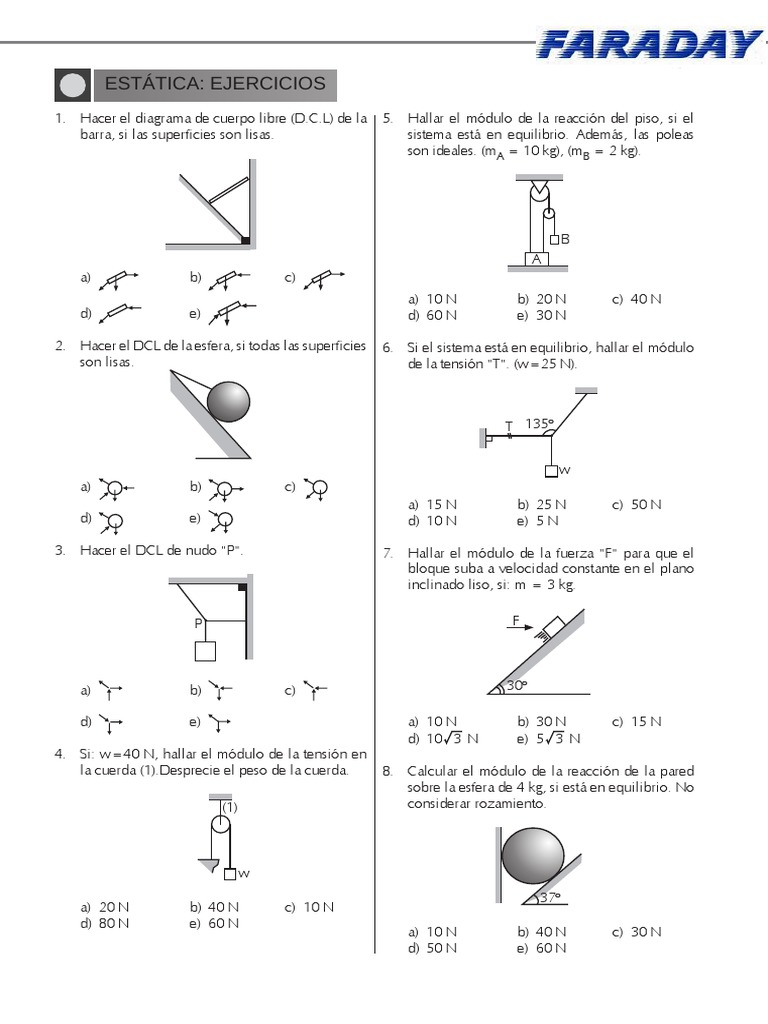 6 - Estática - Primera Práctica | PDF | Tensión (Física) | Mecánica