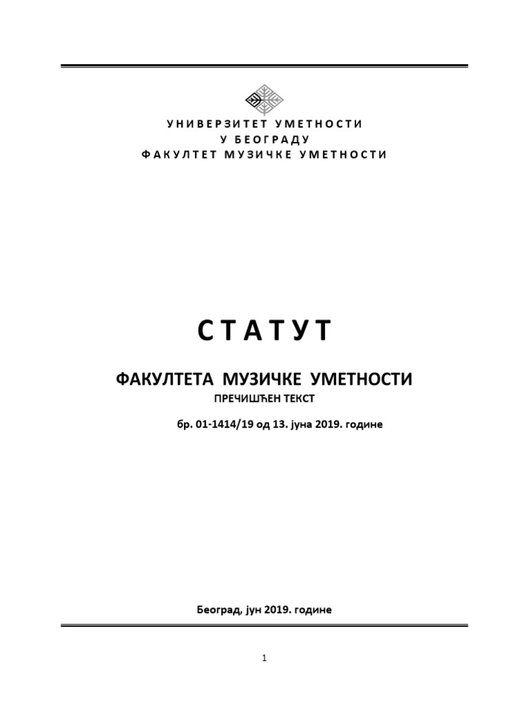 Statut Fakulteta 20 12 2019 | PDF