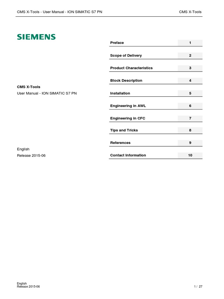 Cms X-Tools - User Manual - Ion Simatic s7 PN - en | PDF | Trademark | Library (Computing)