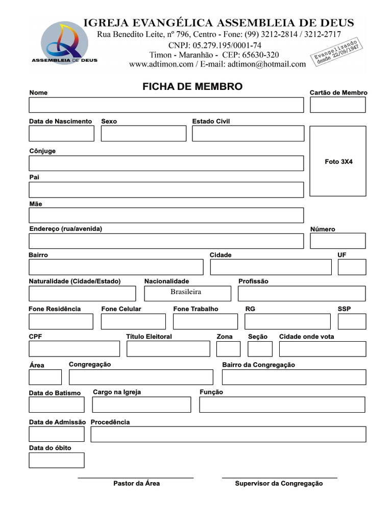 Ficha de Membro 20formulario | PDF