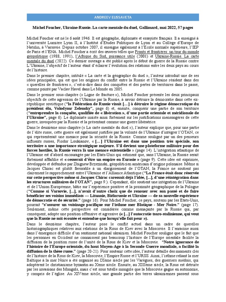Duel Ukraine-Russie: Enjeux Géopolitiques | PDF | Ukraine | Russie