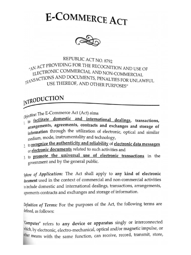 E Commerce Act | PDF