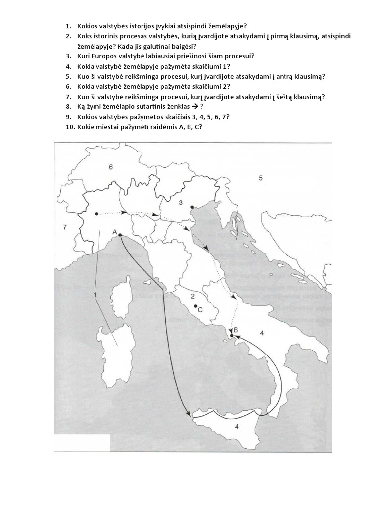 Italija. Konturinis Zemelapis | PDF