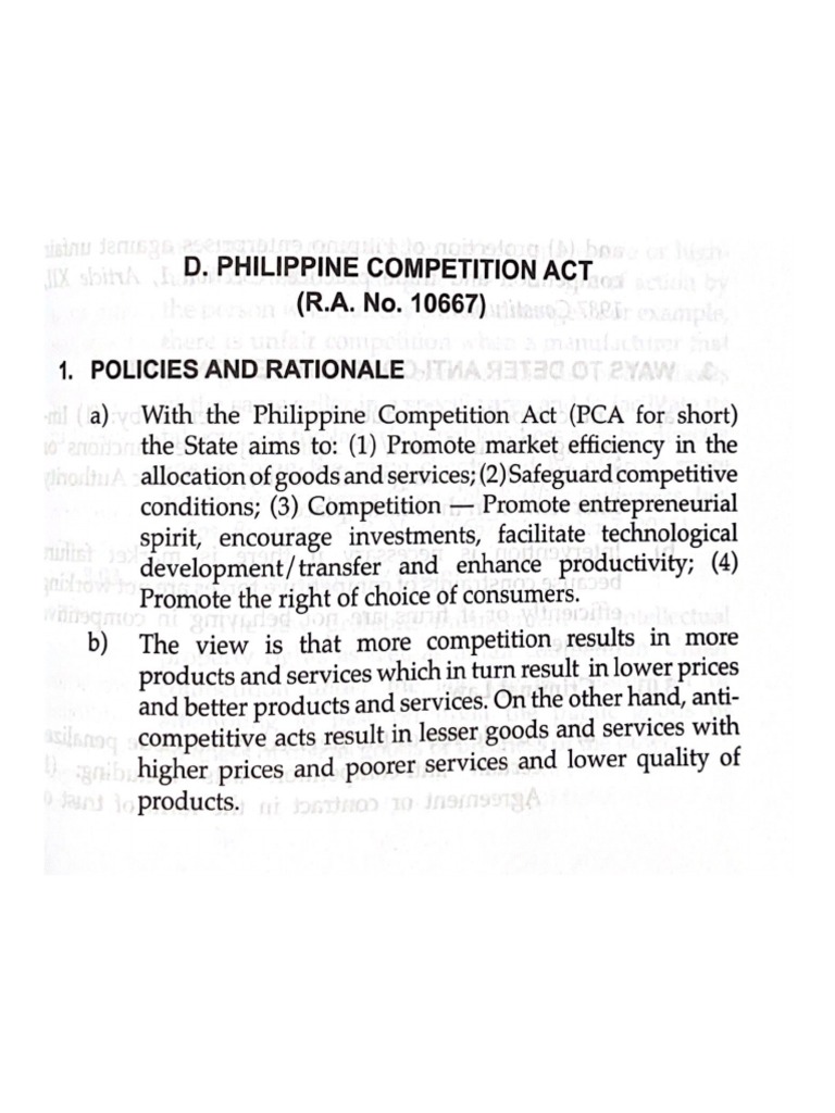 Philippine Competition Act | PDF