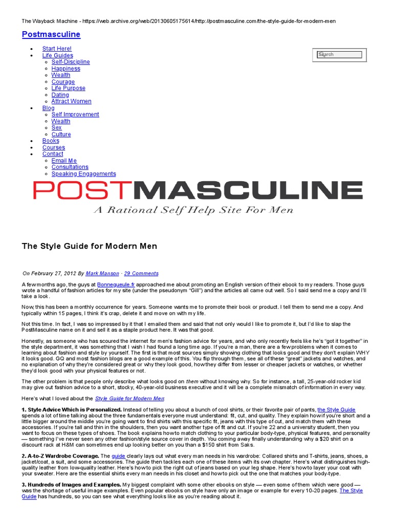 The Style Guide For Modern Men Pdf Fashion Jeans