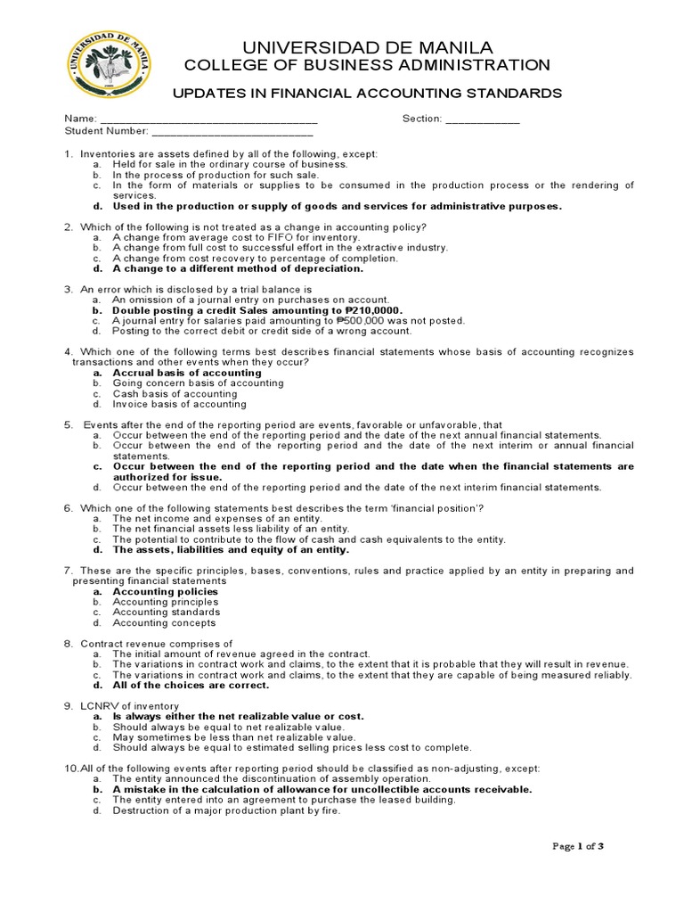 Quiz PAS | PDF | Debits And Credits | Financial Statement