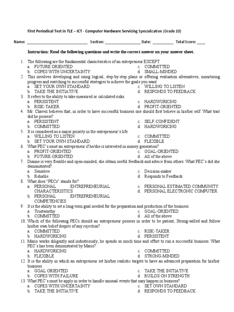 1st Quarter ICT 10 | Download Free PDF | Entrepreneurship | Computing