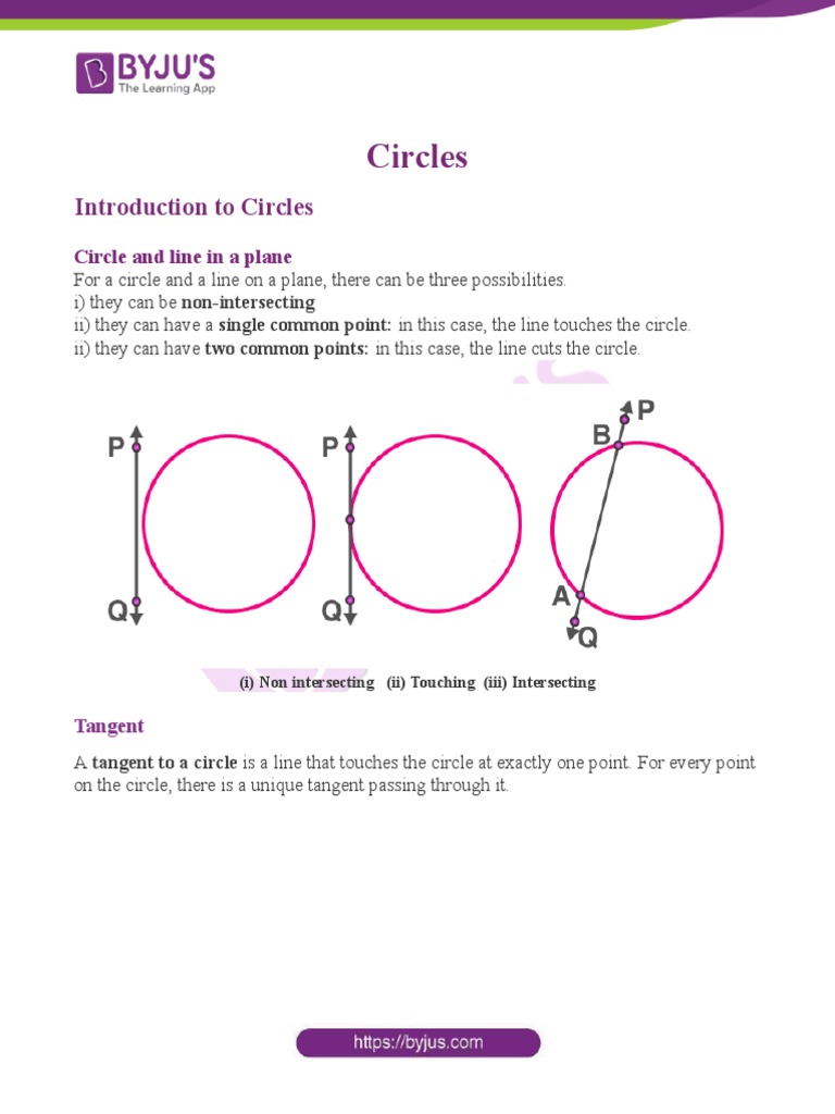 Introduction to Circles: Properties and Theorems | PDF | Circle | Perpendicular