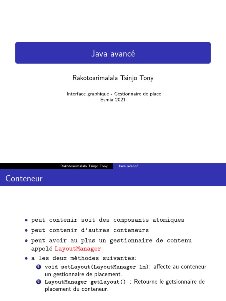 Layout Cours Java Avance | PDF